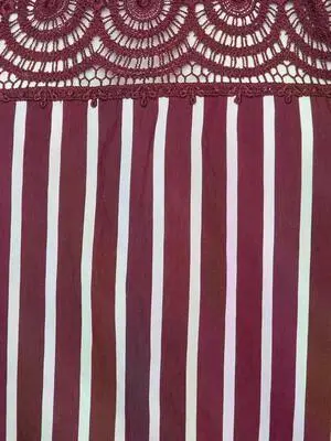 Sandro Striped Lace-trim Blouse