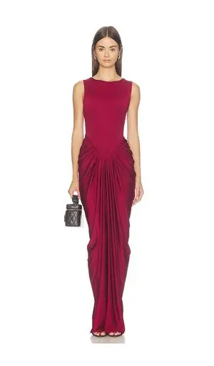 NIA Moors Dress In Wine - Cabernet