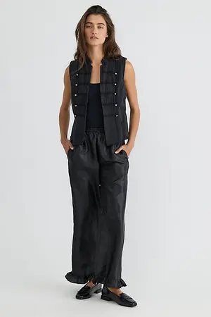 LISA SAYS GAH Liora Ruffle Hem Pants - Black