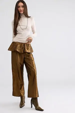 LISA SAYS GAH Renee Taffeta Pants - Cinnamon