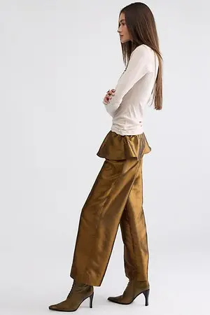 LISA SAYS GAH Renee Taffeta Pants - Cinnamon