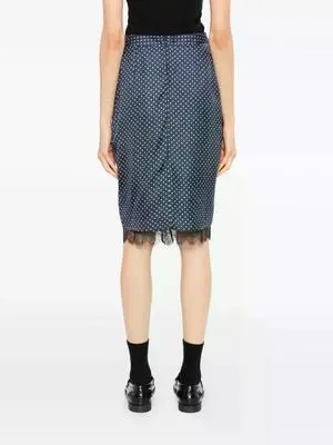 FRANCOISE PINTON - PARIS Polka-dot Lace-trim Skirt