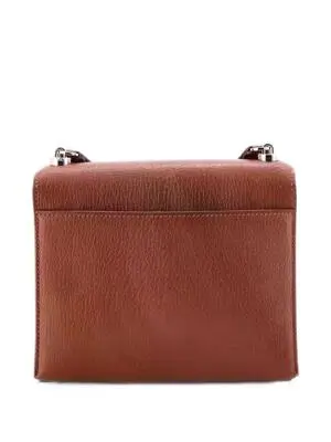 Hermès Verrou Bag Chevre Mysore And Canvas Mini Shoulder Bag Brown