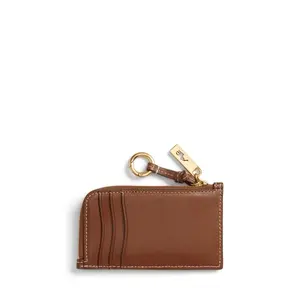 Ralph Lauren Polo Id Leather Zip Card Case - Cuoio