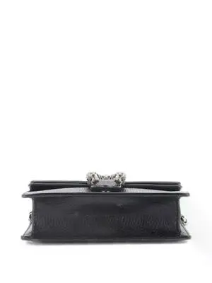 Gucci Dionysus Bag Leather Super Mini Clutch Bag - Black