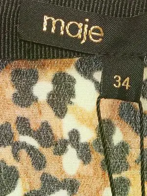 Maje Ruched Leopard-print Midi Skirt