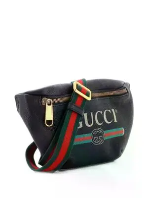 Gucci Logo Printed Leather Small Belt Bag