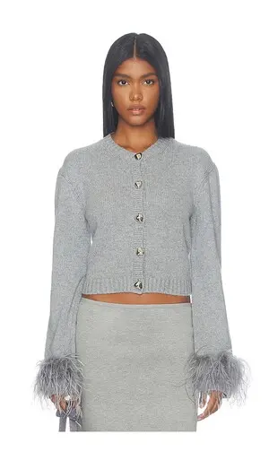 LOVERS AND FRIENDS Wendi Feather Cardigan - Grey