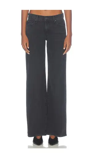 Paige Dana Low Rise Relaxed Slouchy Straight Jeans In Black - Rush