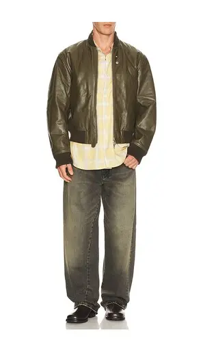 SUNFLOWER Leather Flight Jacket