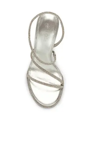 Cult Gaia Candace Pave Sandal In Metallic Silver