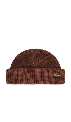 Barbour Mosely Beanie Hat In Brown - Soil