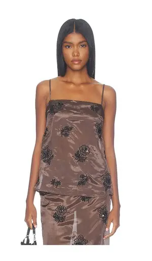 LOVERS AND FRIENDS Kit Embellished Top - Brown