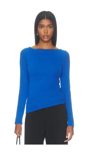 ARTLESS Lane Boatneck Top In Blue - Lapis