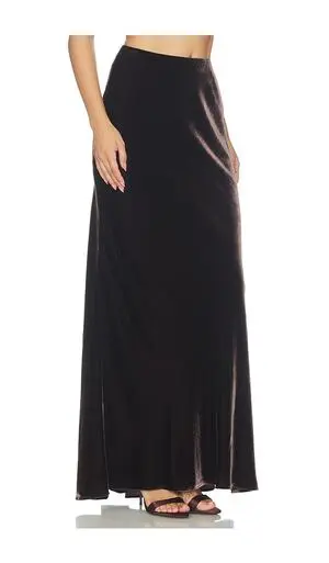 L'AGENCE Zeta Long Skirt In Brown