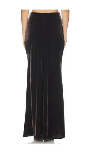 L'AGENCE Zeta Long Skirt In Brown