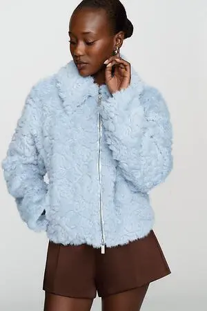 Anthropologie Faux Fur Bomber Jacket