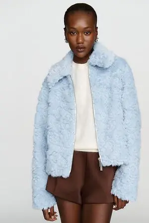 Anthropologie Faux Fur Bomber Jacket
