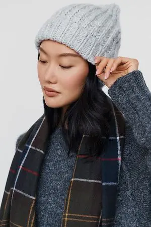 Anthropologie Waffle Knit Beanie Grey