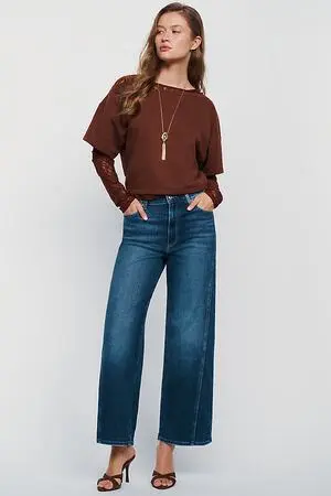 Paige Anessa Petite High Rise Wide Leg Jeans