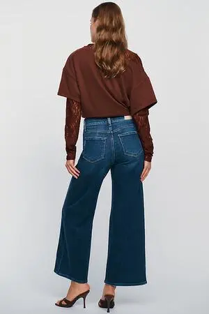Paige Anessa Petite High Rise Wide Leg Jeans