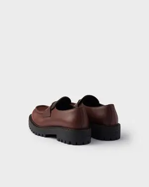 Prada Brushed Leather Loafers