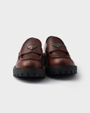 Prada Brushed Leather Loafers