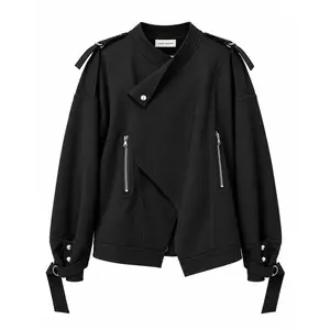 JULIA ALLERT Structured Jacket-inspired Knit Top - Black