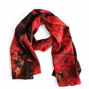 RICHARD STONE STUDIO Crimson Silk Scarf - Red