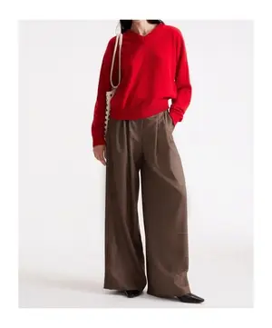Marella Pleated Check Wideleg Trousers