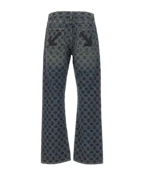 Off-White All-over Patterned Straight Leg Jeans