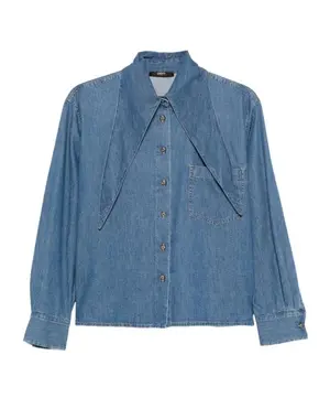 Seventy Oversized-collar Denim Shirt - Blue