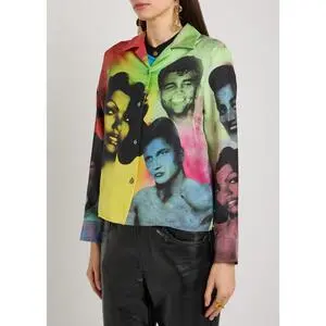 Versace Printed Silk-twill Shirt