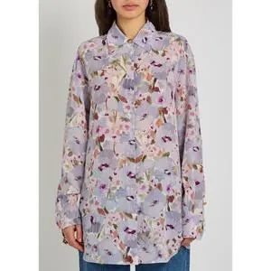 Balmain Floral Print Silk Shirt