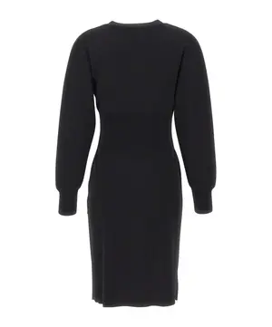 KAOS Button-front V-neck Knit Dress