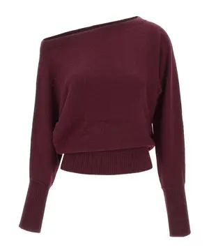 Marella Gola Asymmetric Knitted Sweater - Red