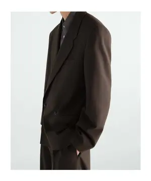 LEMAIRE Double-breasted Jacket In Tropical Wool Blend