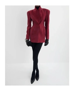 Magda Butrym Cinched-waist Peak-lapel Blazer