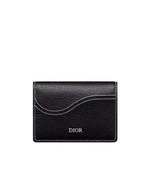 Dior Saddle Business Card Holder - Black