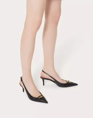 Valentino Garavani Vlogo Signature Pointed Toe Slingback Pumps