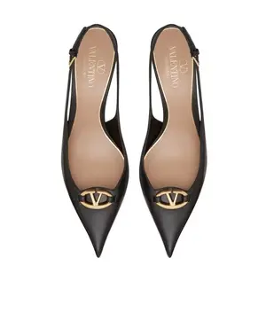 Valentino Garavani Vlogo Signature Pointed Toe Slingback Pumps