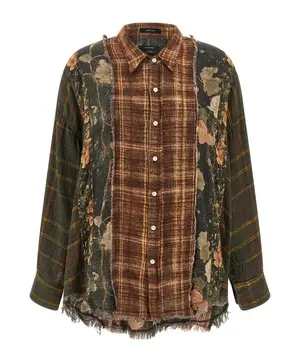 R13 Drop Shoulder Oversized Patchwork Shirt