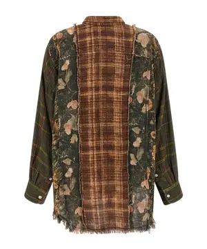 R13 Drop Shoulder Oversized Patchwork Shirt