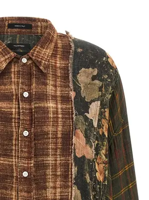 R13 Drop Shoulder Oversized Patchwork Shirt