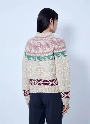 Moncler Geometric Jacquard Wool Blend Jumper