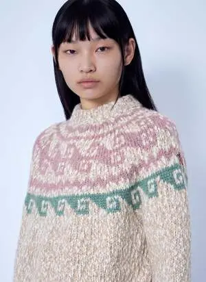 Moncler Geometric Jacquard Wool Blend Jumper