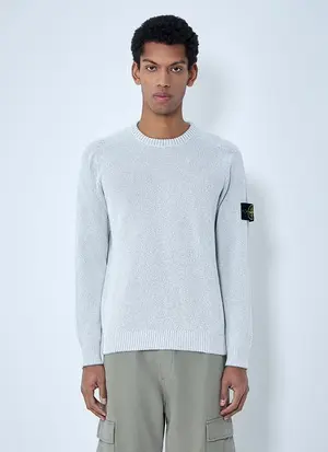 Stone Island Ribbed Knit Crewneck Sweater - Grey