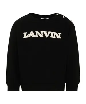 LANVIN Logo Patch Crewneck Sweatshirt - Black