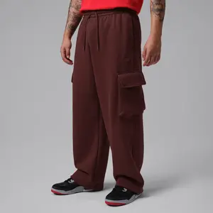 JORDAN Brooklyn Oversized Fleece Cargo Pants - Brown