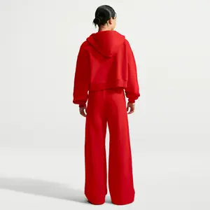 Nike Studio Fleece Medium Weight Oversized Full-zip Cropped Hoodie